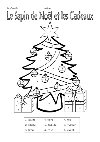 FRENCH - CHRISTMAS - NOËL - Colour by numbers - Worksheets | Teaching ...