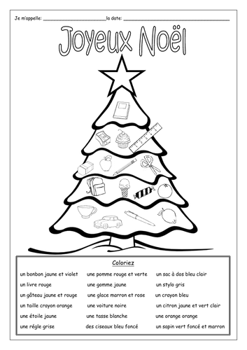 FRENCH - CHRISTMAS - NOËL - Colour by numbers - Worksheets | Teaching ...