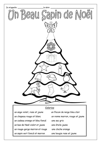 FRENCH - CHRISTMAS - NOËL - Colour by numbers - Worksheets | Teaching ...