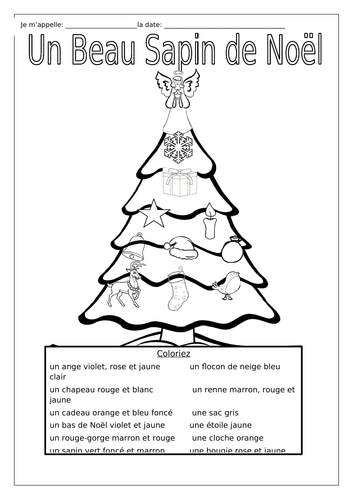 FRENCH - CHRISTMAS - NOËL - Colour by numbers - Worksheets | Teaching ...
