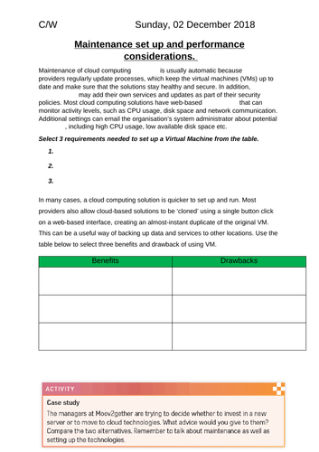 BTEC Tech Award in Digital Information Technology Component 3 - Lesson ...