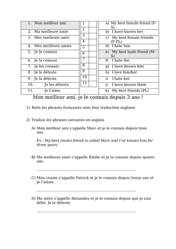 KS3 - French - Allez 1 - Unit 2 Mon monde perso (reading, translation ...