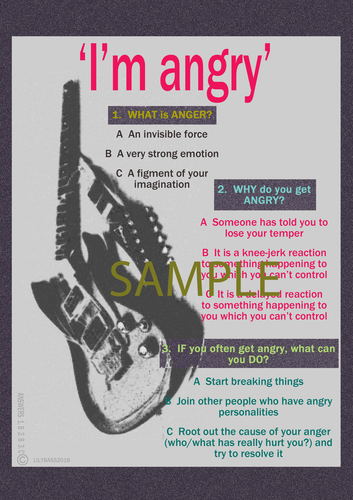 Anger Quiz Poster (PSHE UK) | Teaching Resources