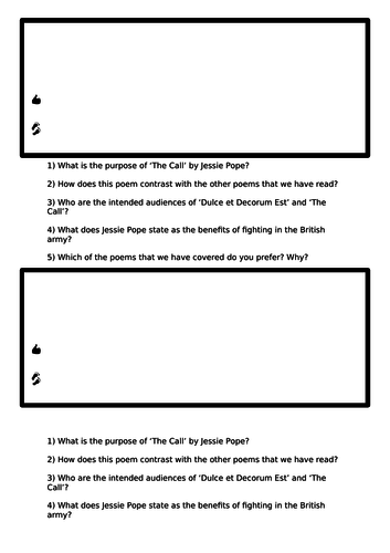 Whole Class Guided Reading - War Poetry Lesson 4 | Teaching Resources