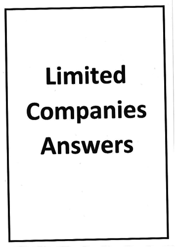 Exam Style Question on Limited Company Accounts (AQA) | Teaching Resources