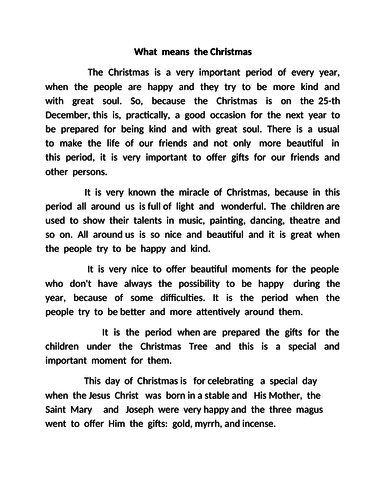 What means the Christmas | Teaching Resources