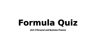 L3 BTEC Business (new spec) Unit 3 Exam - Formula Quiz and Revision ...