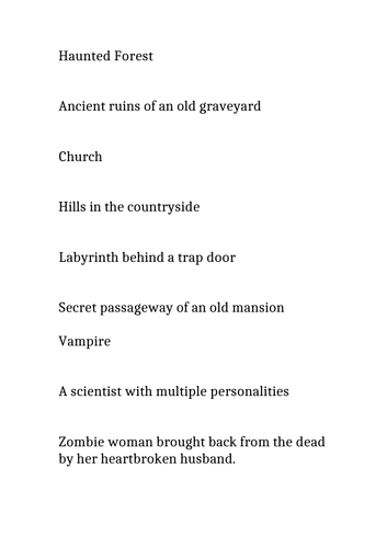 Gothic Horror - Full Scheme of work for the KS3 unit. Lessons and ...