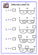 KS1 Addition: Adding using a number line (bridging 10 only) by ...