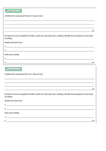 R021 - Health and Social Care - LO4 | Teaching Resources