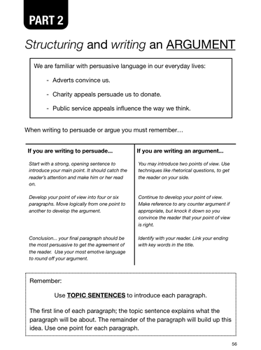Learning Persuasive Writing and Argument (9-14 years) Print Version ...