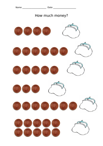 How much money? Counting 1p and 2p coins. | Teaching Resources