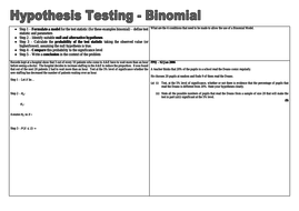 Binomial Hypothesis Tests | Teaching Resources