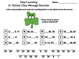 Skip Counting by 2, 3, 4, 5, 10 St. Patrick's Day Math Activity ...