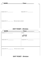 Exit Tickets for various maths topics | Teaching Resources