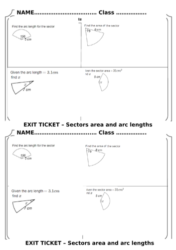 Exit Tickets for various maths topics | Teaching Resources