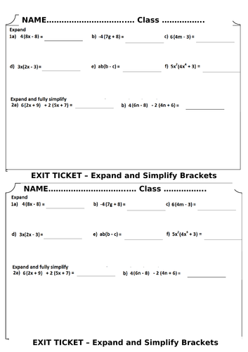 Exit Tickets for various maths topics | Teaching Resources