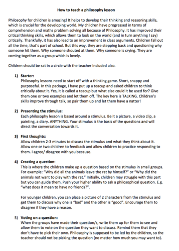 Philosophy for Children | Teaching Resources