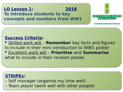 WW1 Poetry Unit Year 8 Term 1. Whole SOL: 30 Numbered PPs, Worksheets ...
