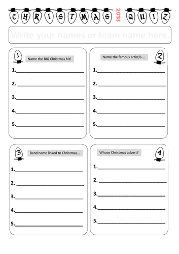 Christmas Music Quiz 2018!!! | Teaching Resources