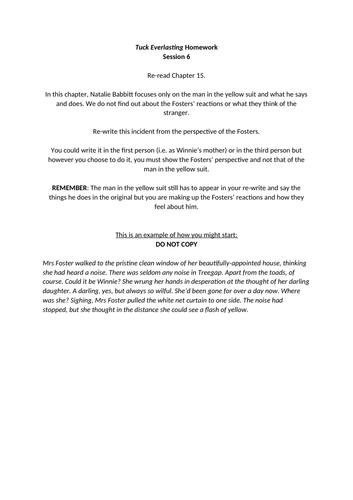 'Tuck Everlasting' Reading Comprehension Questions | Teaching Resources