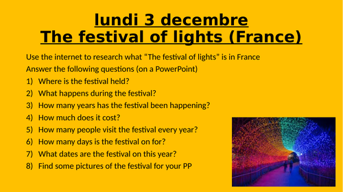 LA FETE DES LUMIERES/FESTIVAL OF LIGHTS CULTURAL LESSON | Teaching ...