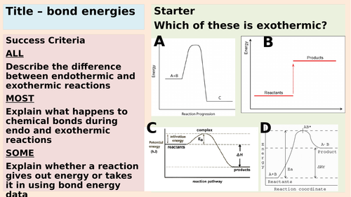 AQA Working out bond energies for Exothermic and Endothermic reactions ...