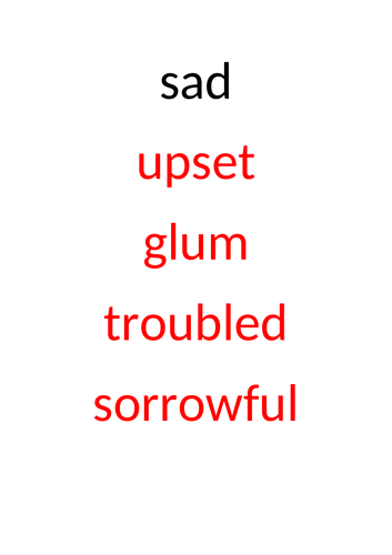 Synonym Word Bank | Teaching Resources