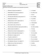 Past Simple with Verb Estar and Ser Spanish Matching Exam | Teaching ...