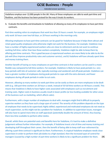 GCSE Business (9-1) OCR – People (Human Resources) - Assessment ...