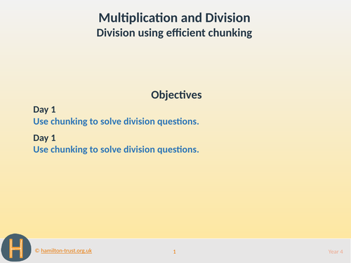 Teaching Presentation: Division using efficient chunking (Year 4 ... Teaching Presentation: Division using efficient chunking (Year 4 ...