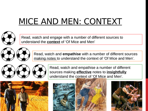 Mice and Men Full Unit of Work | Teaching Resources