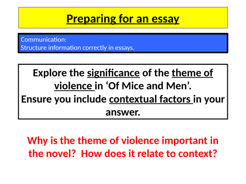 Mice and Men Full Unit of Work | Teaching Resources