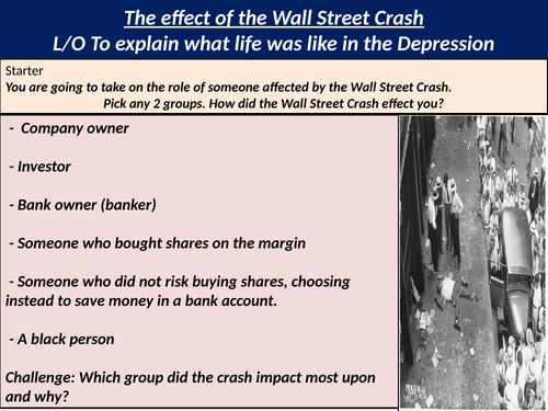 The Wall Street Crash | Teaching Resources