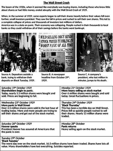 The Wall Street Crash | Teaching Resources