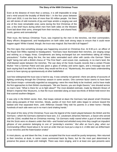 The Story of the WWI Christmas Truce - Informational Text / Reading ...
