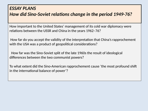 The Sino-Soviet Split | Teaching Resources