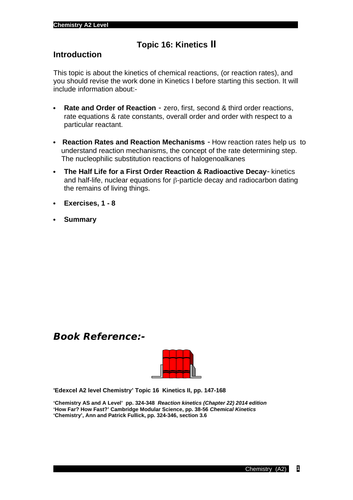 Edexcel Chemistry Topic 16 Kinetics Ii Teaching Resources