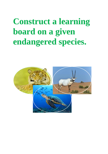Design a learning board on endangered species | Teaching Resources