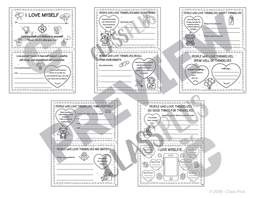 Valentine's Day Mini Book: 'I Love Myself' SEL and Self-Love Writing ...