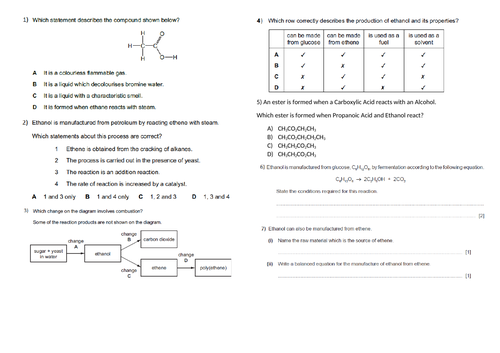 IGCSE Chemistry - Unit 15: Organic Chemistry | Teaching Resources