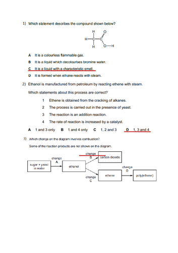 IGCSE Chemistry - Unit 15: Organic Chemistry | Teaching Resources