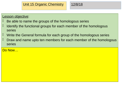 IGCSE Chemistry - Unit 15: Organic Chemistry | Teaching Resources