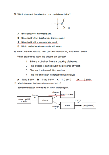 IGCSE Chemistry - Unit 15: Organic Chemistry | Teaching Resources