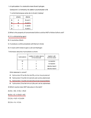 IGCSE Chemistry - Unit 15: Organic Chemistry | Teaching Resources