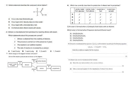 IGCSE Chemistry - Unit 15: Organic Chemistry | Teaching Resources
