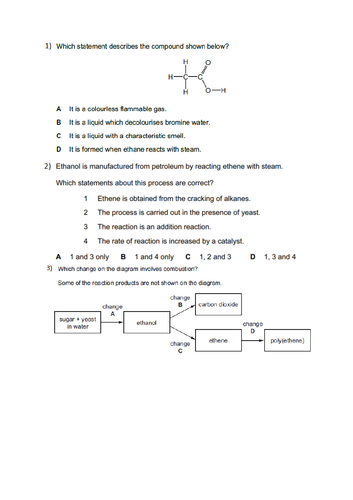IGCSE Chemistry - Unit 15: Organic Chemistry | Teaching Resources