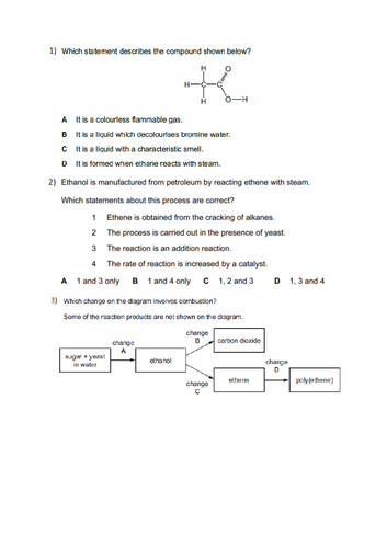 IGCSE Chemistry - Unit 15: Organic Chemistry | Teaching Resources