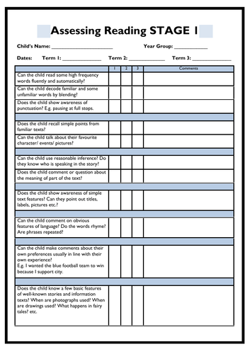 Assess Reading - Track Reading Progress | Teaching Resources