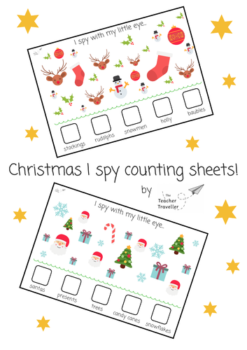 I spy Christmas counting sheets | Teaching Resources